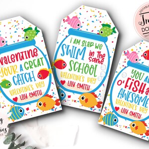 Editable Fish Valentine Tags, O-fish-ally Valentine Cards, Goldfish ...