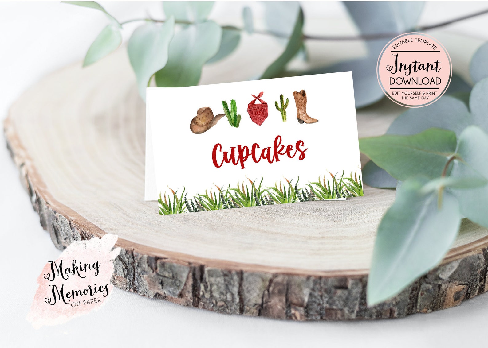 Cowboy Favor Tags, Western Favor Tags, Rodeo Favor Tags, Editable ...