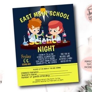 Editable Mother Son Science Night, Science Night Flyer, Boy School ...