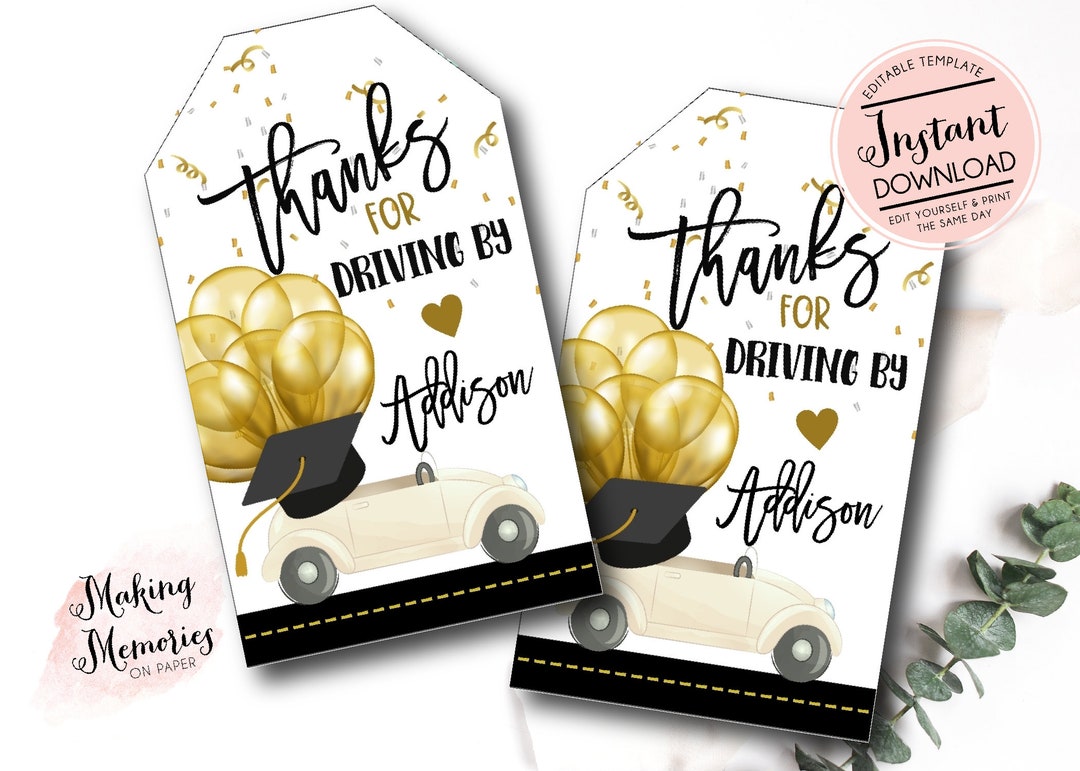 Drive by Graduation Parade Favor, Senior Drive by Graduation Favor Tag ...