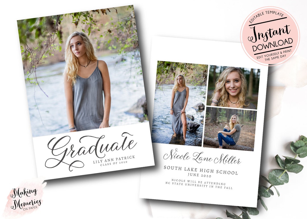 Graduation Announcement, Graduation Invitation, Modern Graduation ...
