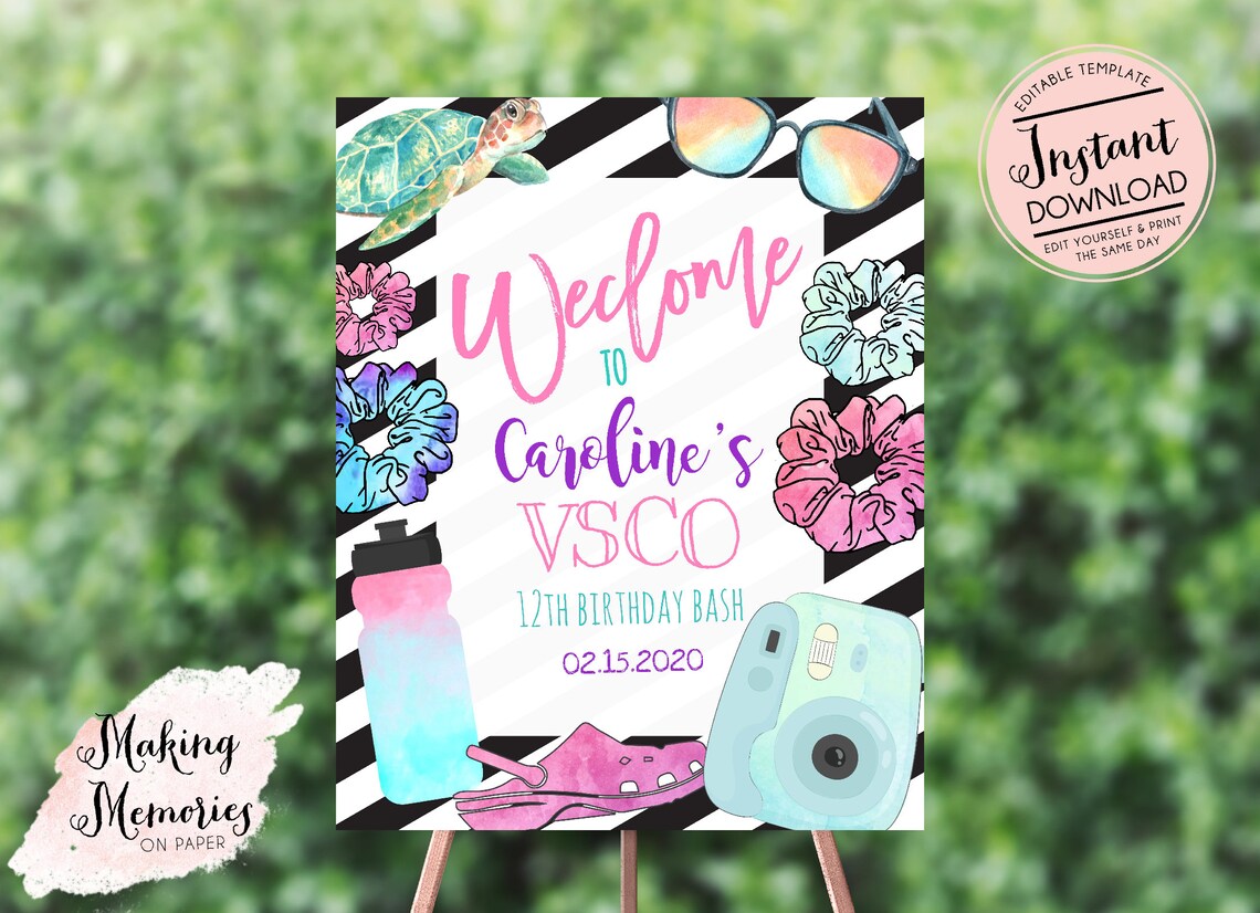 VSCO Selfie Sign VSCO Girl Birthday Party VSCO Girl Party | Etsy