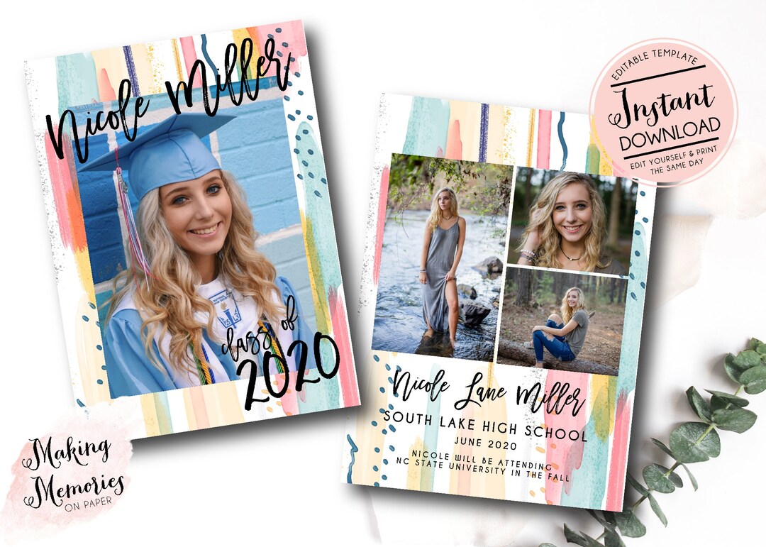 Graduation Announcement, Abstract Graduation Invitation, Modern ...