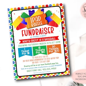 50/50 Raffle Ticket Fundraiser Flyer, Split the Pot Raffle Fundraiser ...