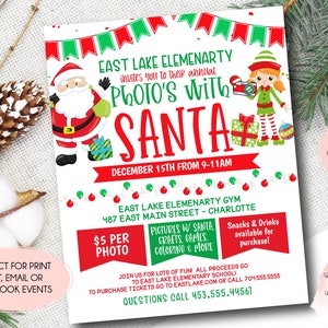 Photos With Santa Claus Flyer,photos With Santa Invite, Christmas Photo ...