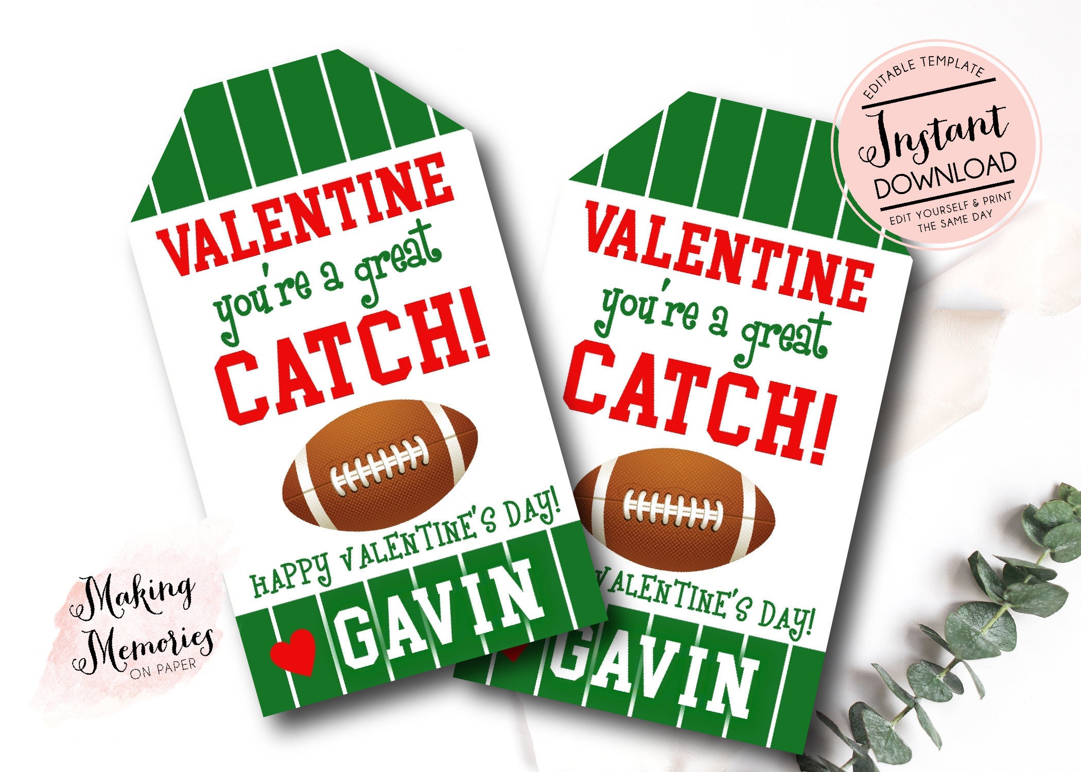 Football Valentine Cards, Sports Valentines Day Cards, You're a Great ...