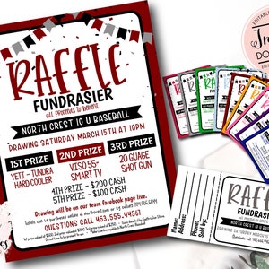 Raffle Ticket Fundraiser Flyer, Editable Raffle Fundraiser Template ...