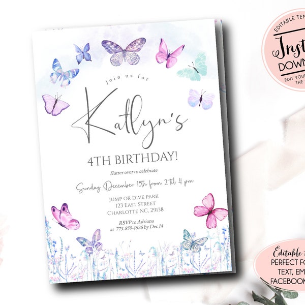 Butterfly Invitation - Etsy