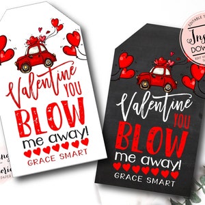 Bubble Valentine Tag, Blow Me Away Valentine Cards, Gum Valentine ...