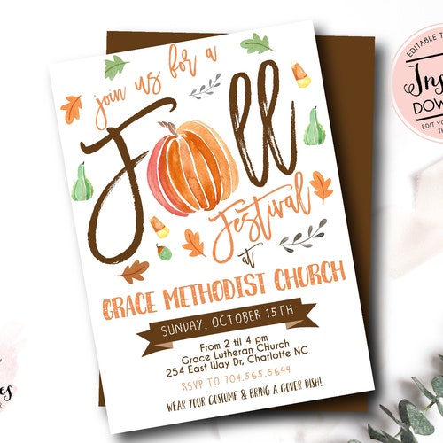 Fall Festival Invitation School Fall Festival Invite Church - Etsy