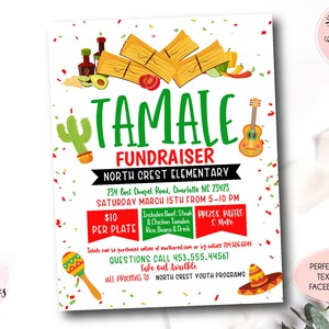 Tamale Dinner Flyer, Tamale Fundraiser, Editable Mexican Night ...