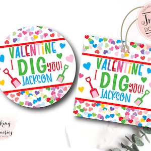I Dig You Valentine Favor Tag, Shovel Valentine, Dig Valentine ...