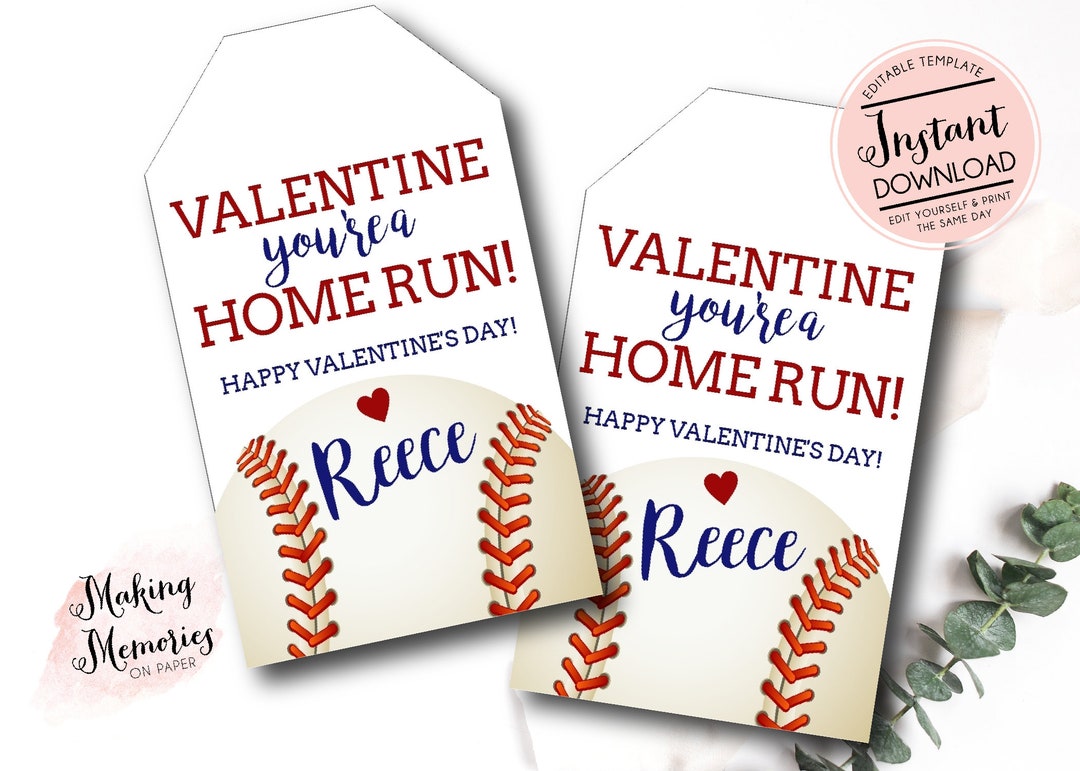 Baseball Valentine Cards, Sports Valentines Day Cards, You're a Home ...