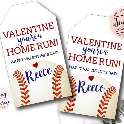 Baseball Valentine Cards Sports Valentines Day Cards - Etsy