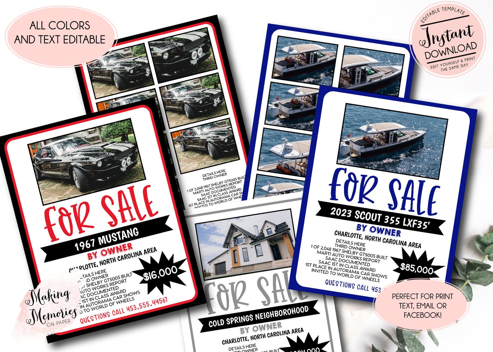 For Sale Flyer, for Sale Template, for Sale by Owner Flyer, Boat for ...