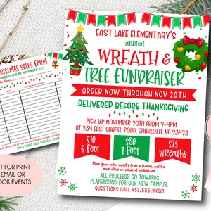 Christmas Wreath Sale Template, Holiday Wreath Fundraiser Flyer ...