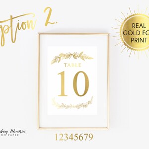 Real Foil Table Numbers, Real Foil Print, Table Numbers, Wedding Signs ...