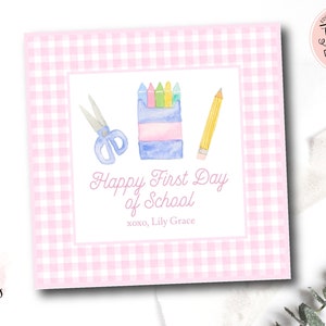 Printable Back to School Tag, Watercolor Back to School Tag, First Day ...