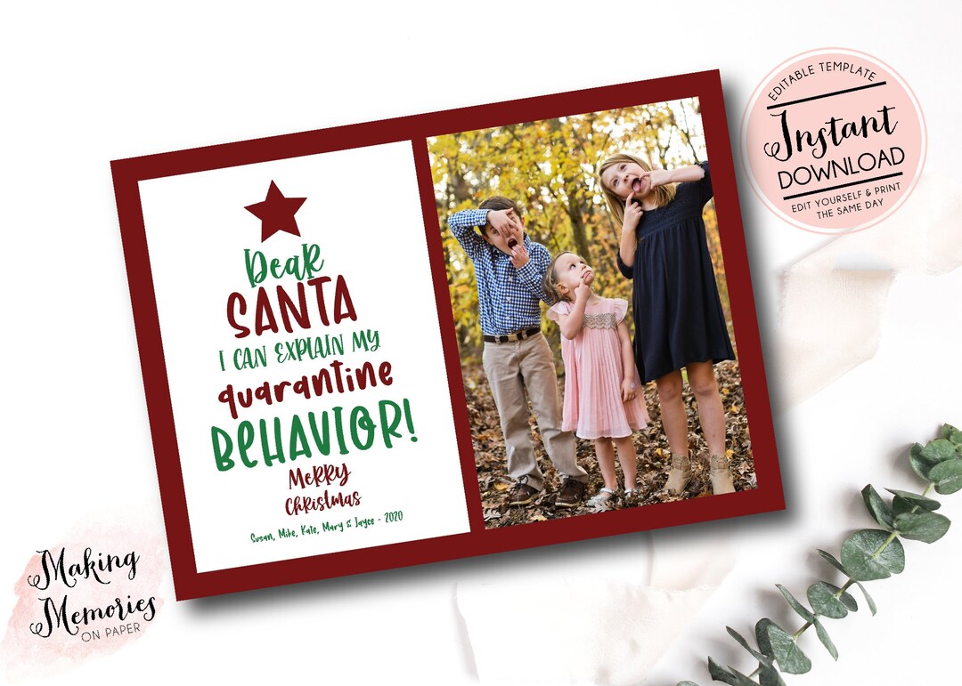 COVID Christmas Photo Card, Quarantine Christmas Card, Quarantine ...