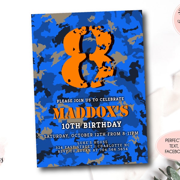 Camo Invitation - Etsy