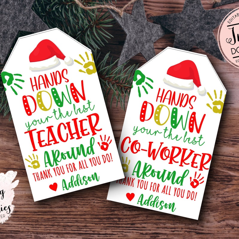 Teacher Christmas Tags - Etsy