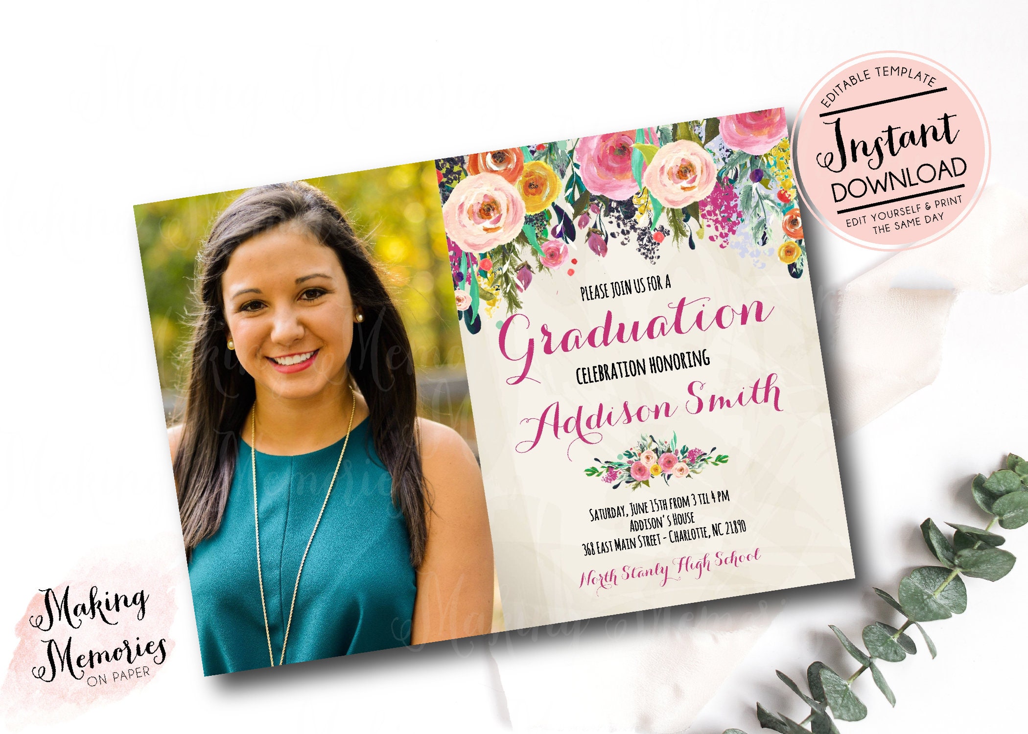 Graduation Party Invitation Graduation announcement | Etsy