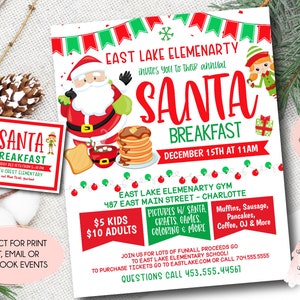 Donuts With Santa Fundraiser, Donut Breakfast With Santa Flyer Template ...