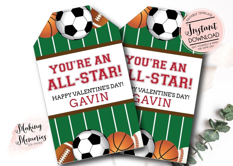 Sports Valentine Cards, Sports Valentines Day Cards, All Star Valentine ...