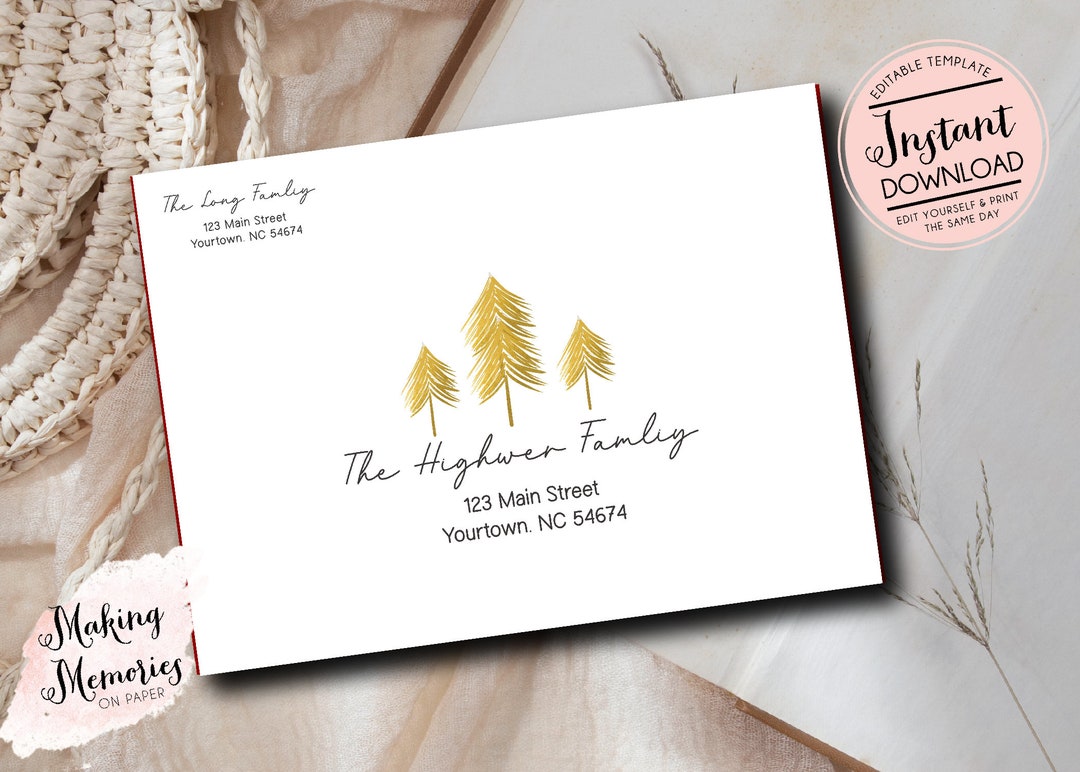 Editable Christmas Envelope Template, Winter Addressed Envelopes ...