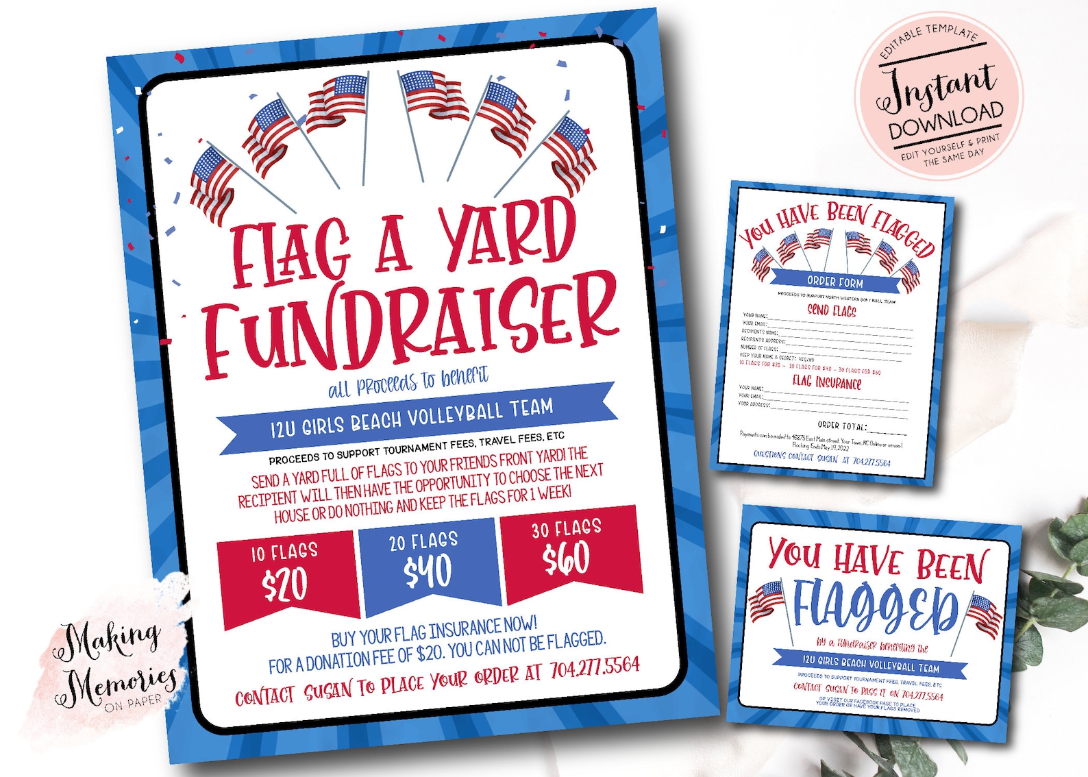 Flag My Yard Fundraiser, You've Been Flagged, Summer Fundraiser, July ...