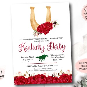 Kentucky Derby Party Invitation, Mint Juleps Invitation, Kentucky Derby ...