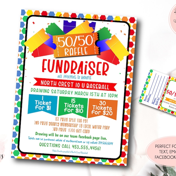 50 50 Raffle Flyer - Etsy