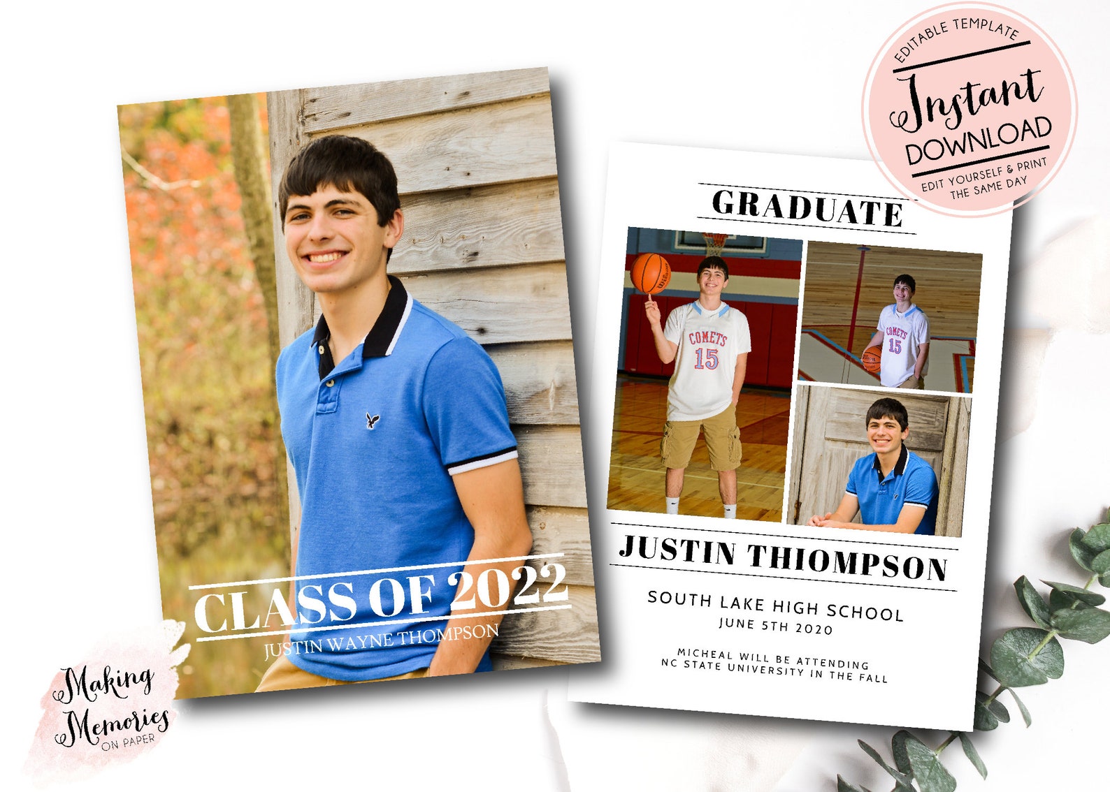 Graduation Announcement Boy Graduation Invitation Boy - Etsy