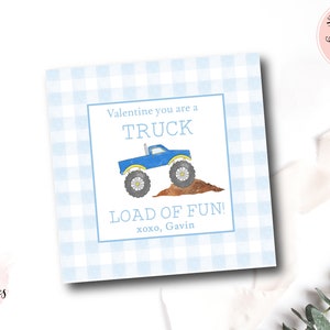 Printable Monster Truck Valentine Card, Monster Truck Valentine Favor ...
