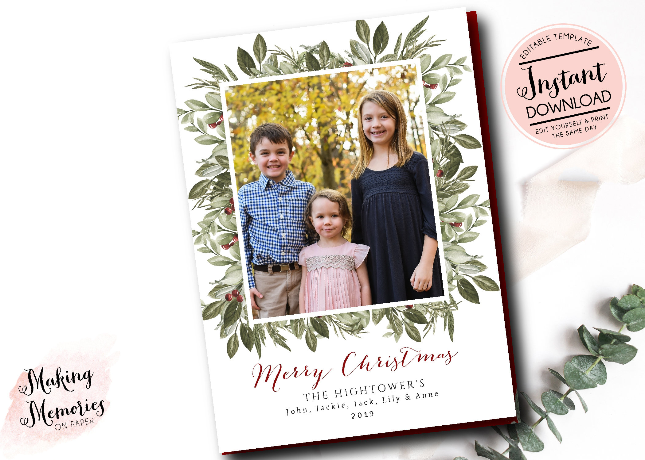 Photo Christmas Card family Christmas Card Holiday photo | Etsy