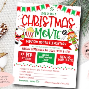 Christmas School Movie Fundraiser, Holiday Movie Night, Movie ...
