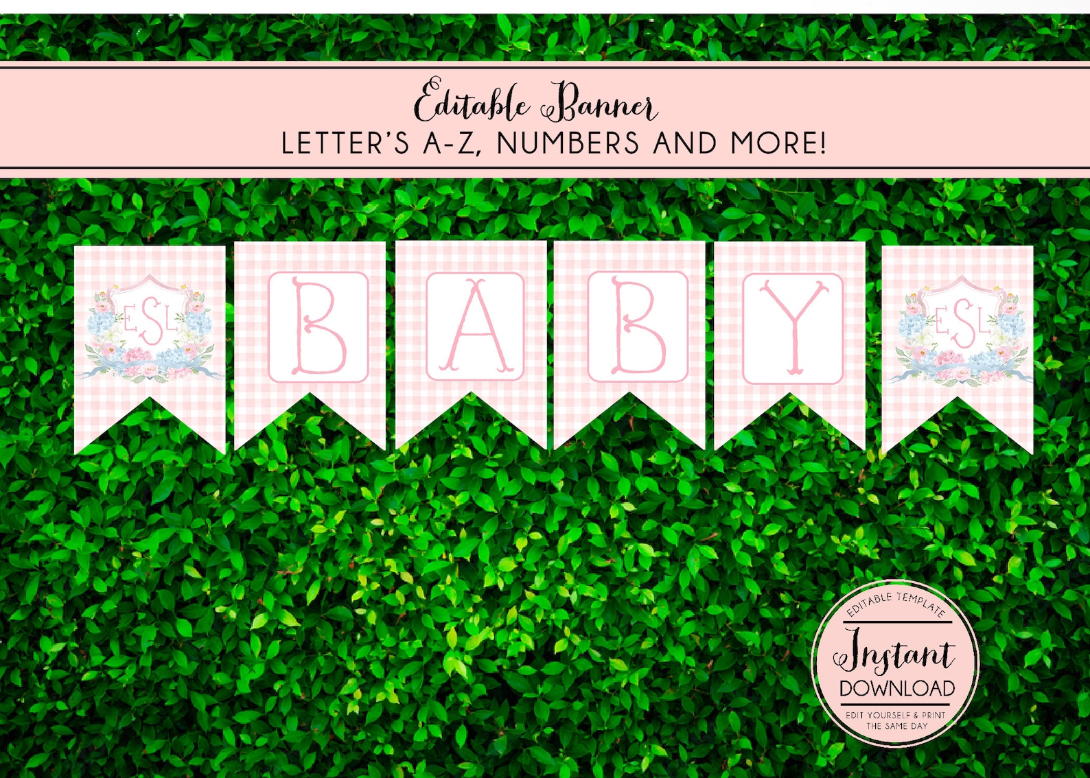 Monogram Baby Shower Invitation, Preppy Bow Baby Shower, Spring Girl ...