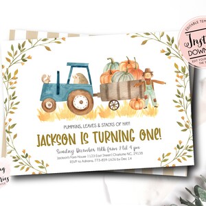 Fall Birthday Invitation, Fall Hayride Invitation, Pumpkin Patch ...