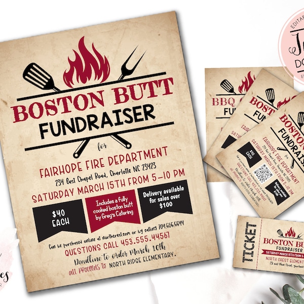 Boston Butt Fundraiser Flyer - Etsy