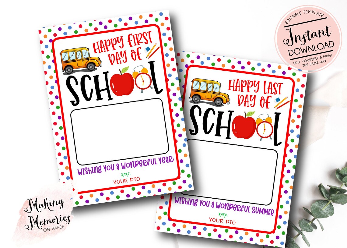 First Day of School Gift Card Holder, Last Day of School Gift Card ...