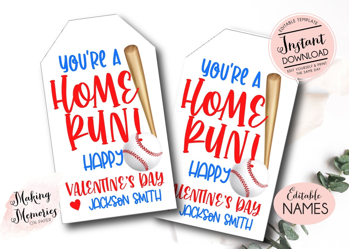 Baseball Valentine Cards Sports Valentines Day Cards - Etsy