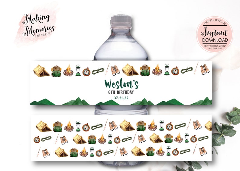 Camping Birthday Food Tent Cards Camping Food Labels - Etsy