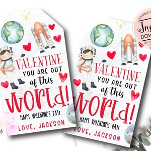 Editable Space Valentine Favor Tag, You Are Out of This World Favor Tag ...