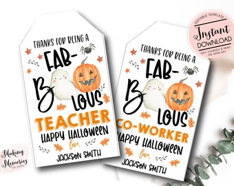 Teacher Halloween Tag - Etsy