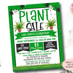 Plant Sale Flyer, Spring Plant Fundraiser Flyer, Flower Sale Fundraiser ...
