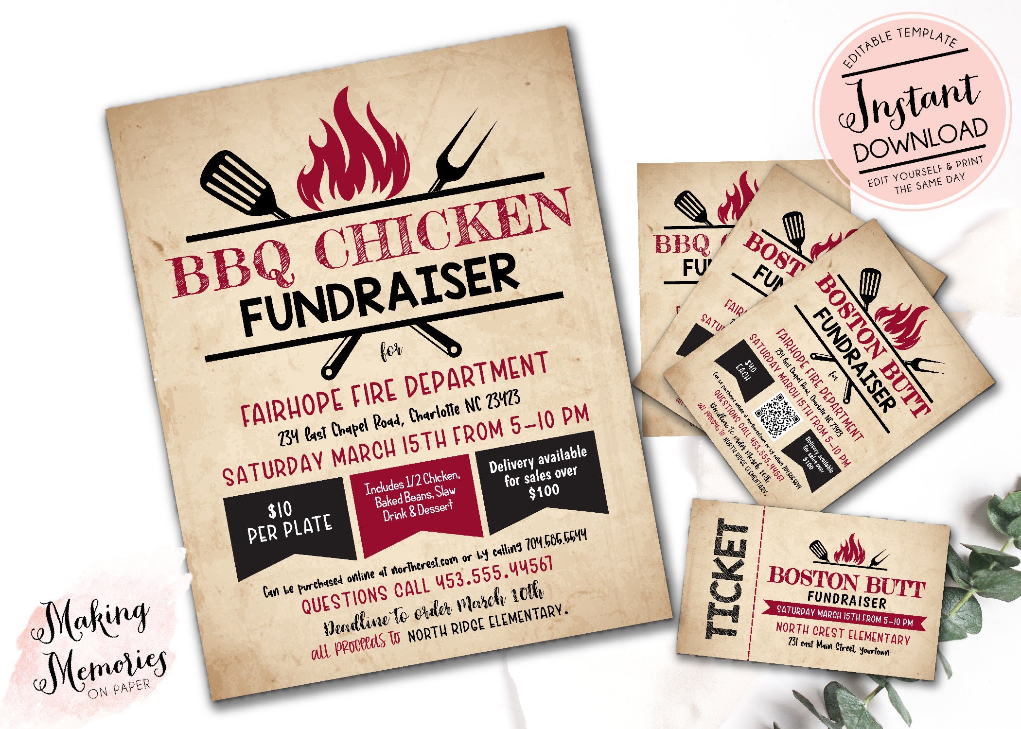 Bbq Fundraiser Flyer Template