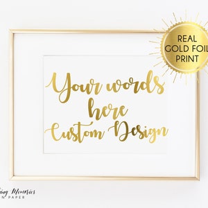 Real Foil Print, Custom Design, Custom Foil Sign, Custom Foil Print ...