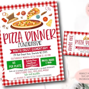 Pizza Dinner Flyer, Editable Pizza Fundraiser Invitation, Pto Pta ...