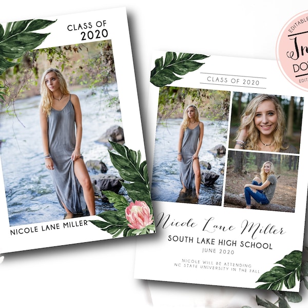 High School Graduation Announcement Template - Etsy