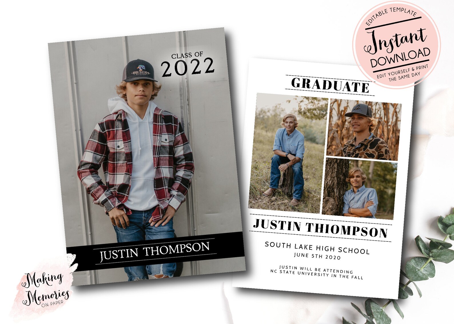Graduation Announcement Boy Graduation Invitation Boy - Etsy